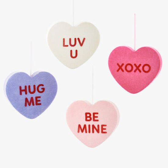 12" Flocked Conversation Hearts – Julia Moss Designs